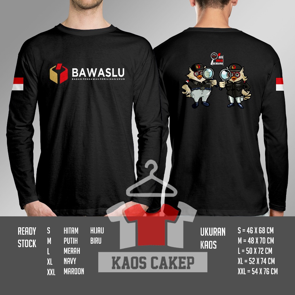 Jual Kaos Ayo Awasi Bersama Maskot Wasra Dan Wasri DB Lengan Panjang ...