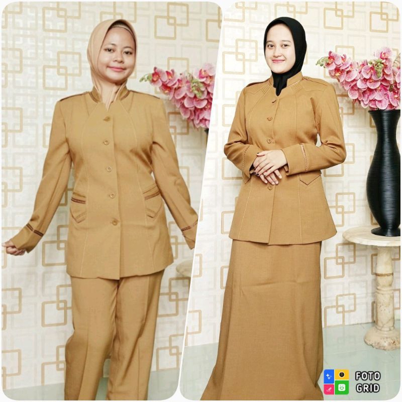 Jual SETELAN Baju seragam guru, dinas pemda warna keki ROK & CELANA ...