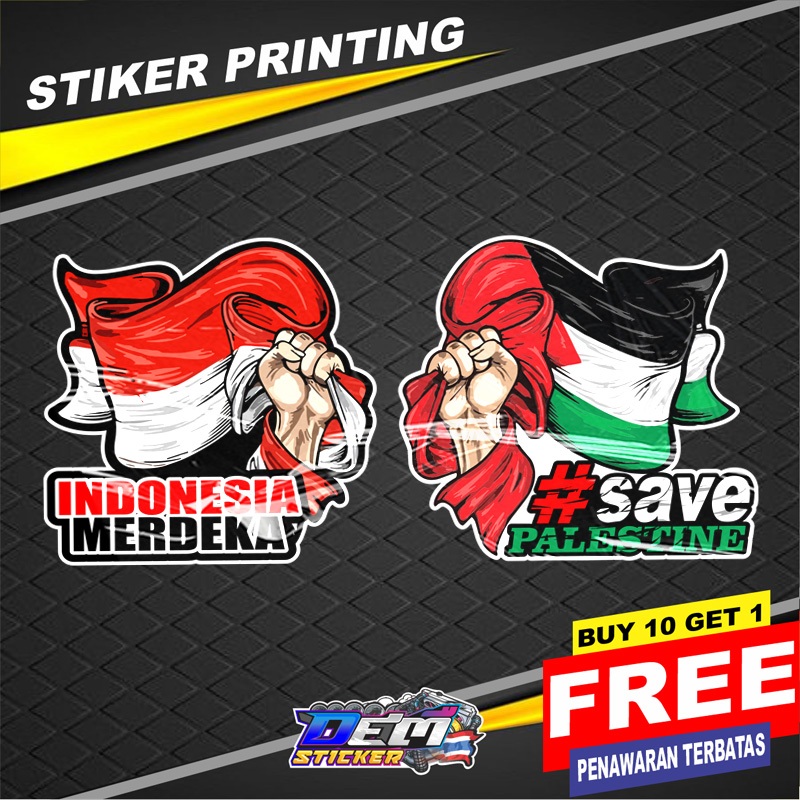 Jual Stiker indonesia palestine stiker printing logo negara stiker ...