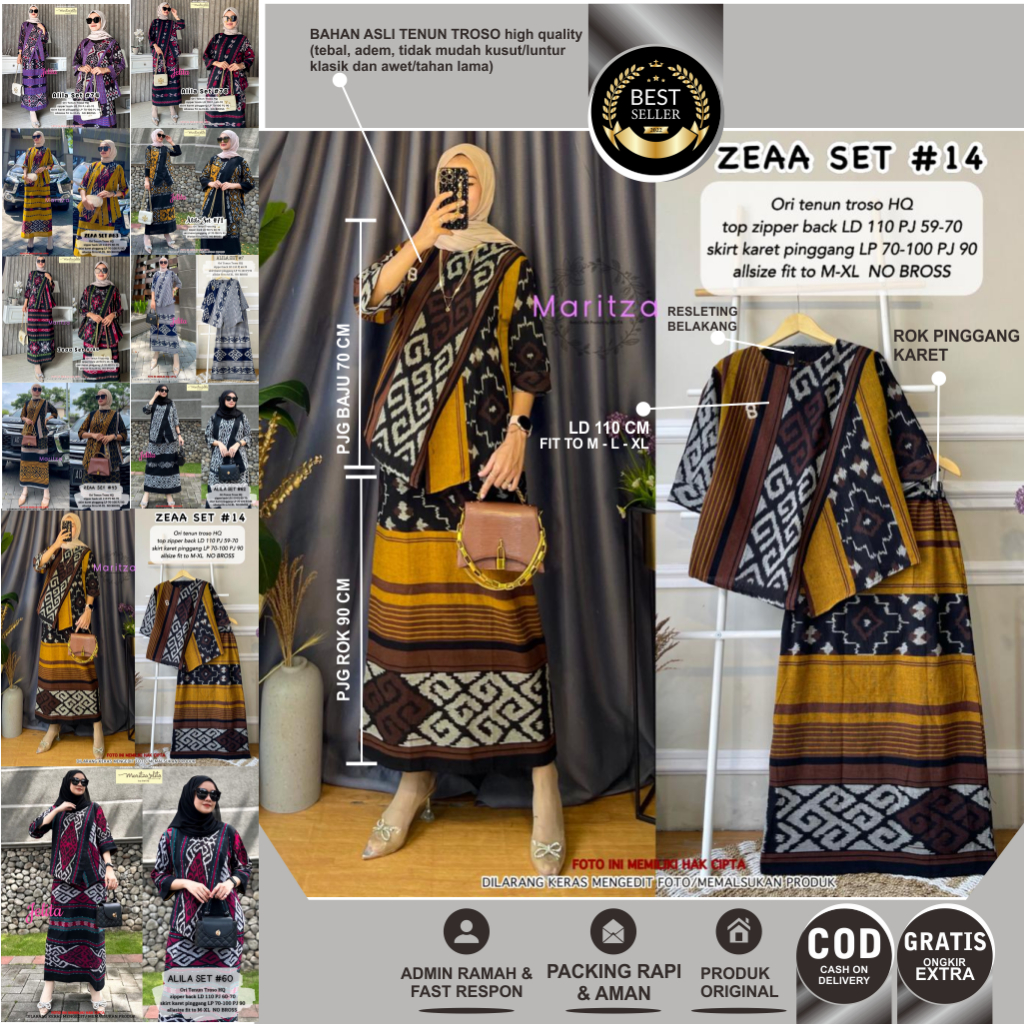 Jual [TERLENGKAP BISA COD] SETELAN ONE SET BATIK TENUN ETNIK ADAT ...