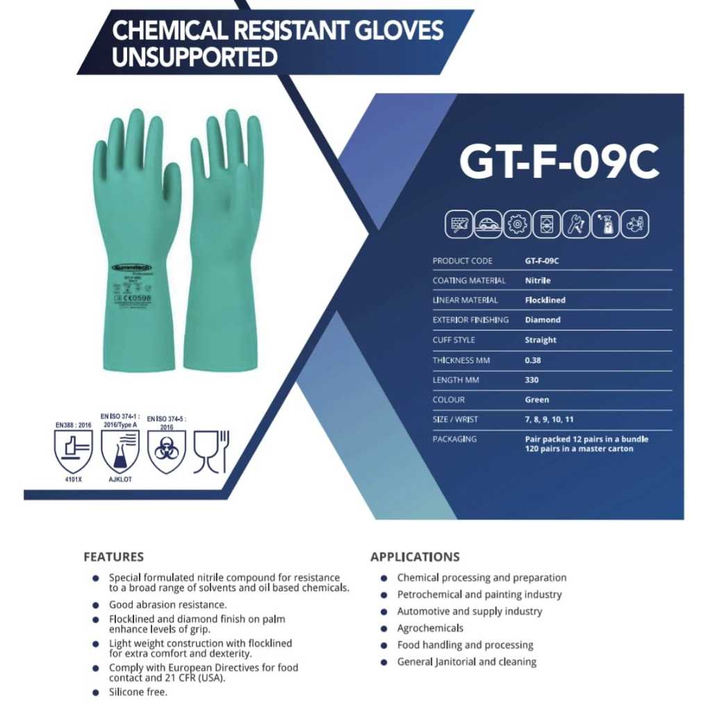 Jual SARUNG TANGAN NITRILE GTF09C SUMMITECH TYPE GT - F - 09C | Shopee ...