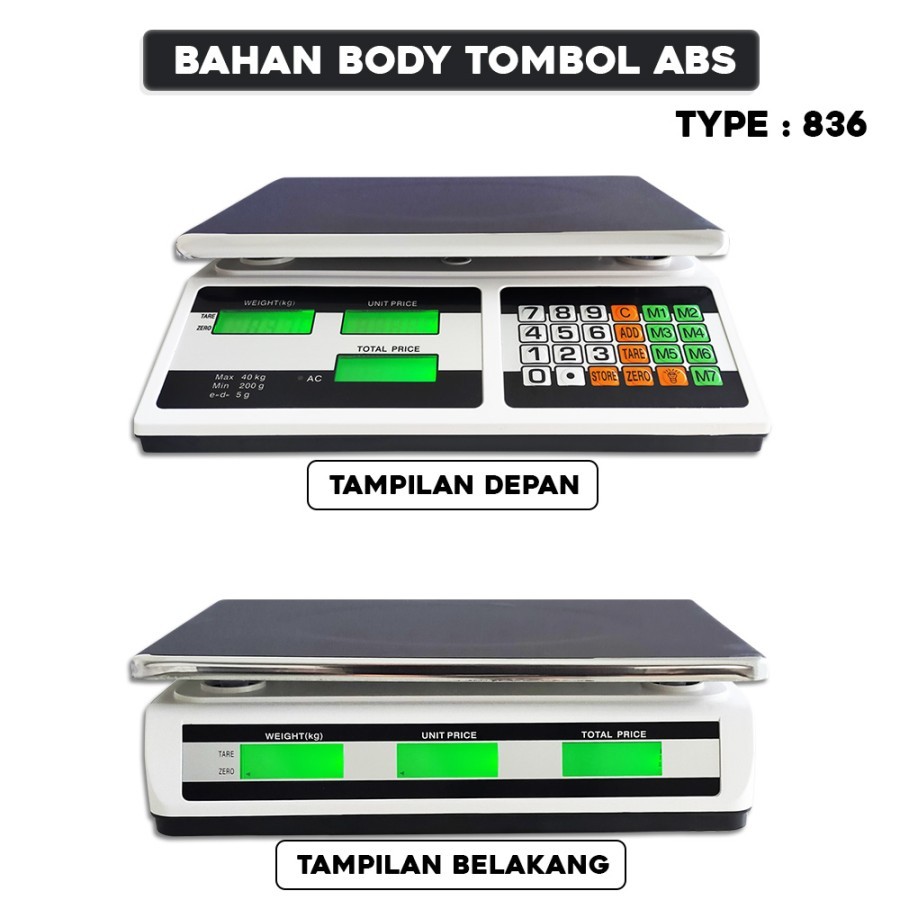 Jual Timbangan Digital Elektronik Buah Duduk Laundry Telur 40 KG ...