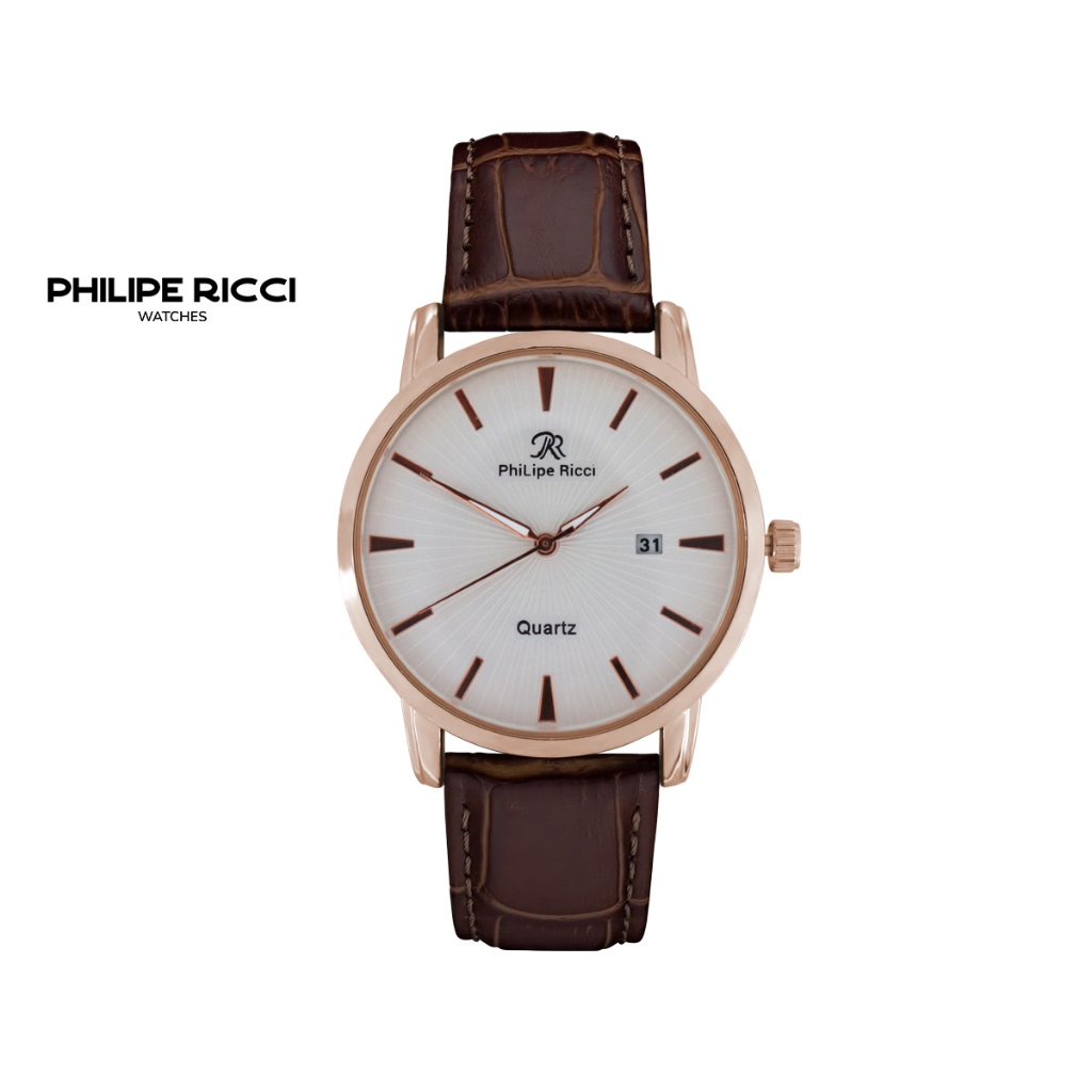 Jual PhiLipe Ricci Jam Tangan Pria Kulit Analog Quartz Strap Leather ...