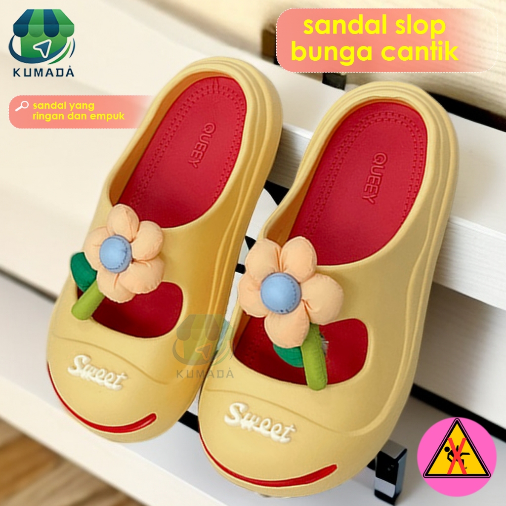 Jual Sandal Wanita Sandal Pola Bunga Besar/Sandal Rumah Wanita/Sandal ...