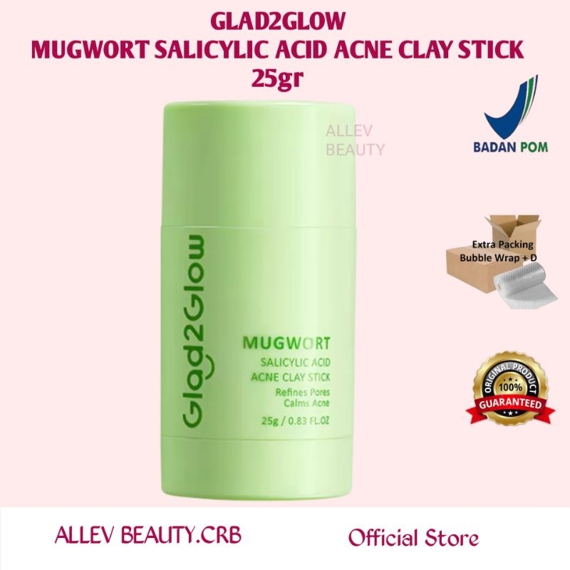 Jual GLAD2GLOW - MUGWORT SALICYLIC ACNE CLAY STICK 25gr | Shopee Indonesia