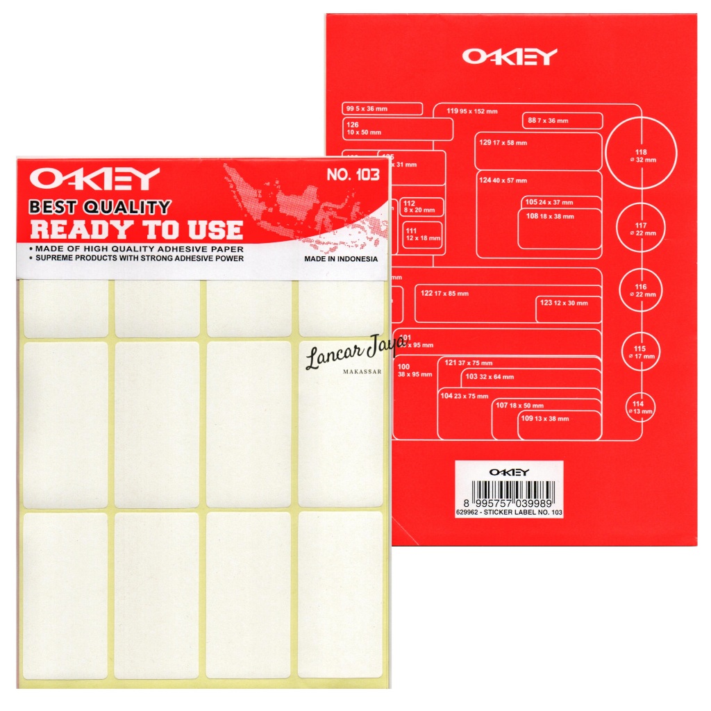 Jual Self Adhesive Labels / Sticker Label OKEY no.103 | Shopee Indonesia