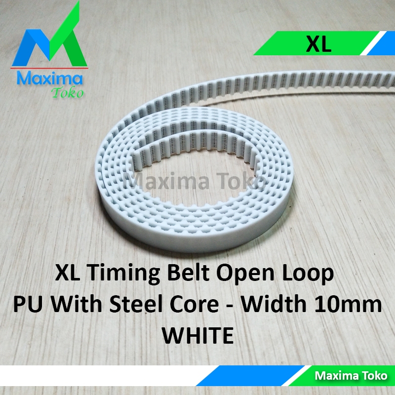 Jual XL Timing Belt Open Loop PU Steel Core Lebar 10mm Per 50CM WHITE | Shopee Indonesia