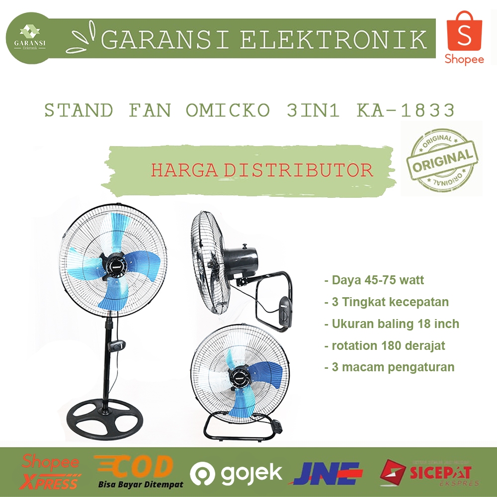 Jual OMICKO STAND FAN 3IN1 KA-1833 NEW PRODUK!! | Shopee Indonesia