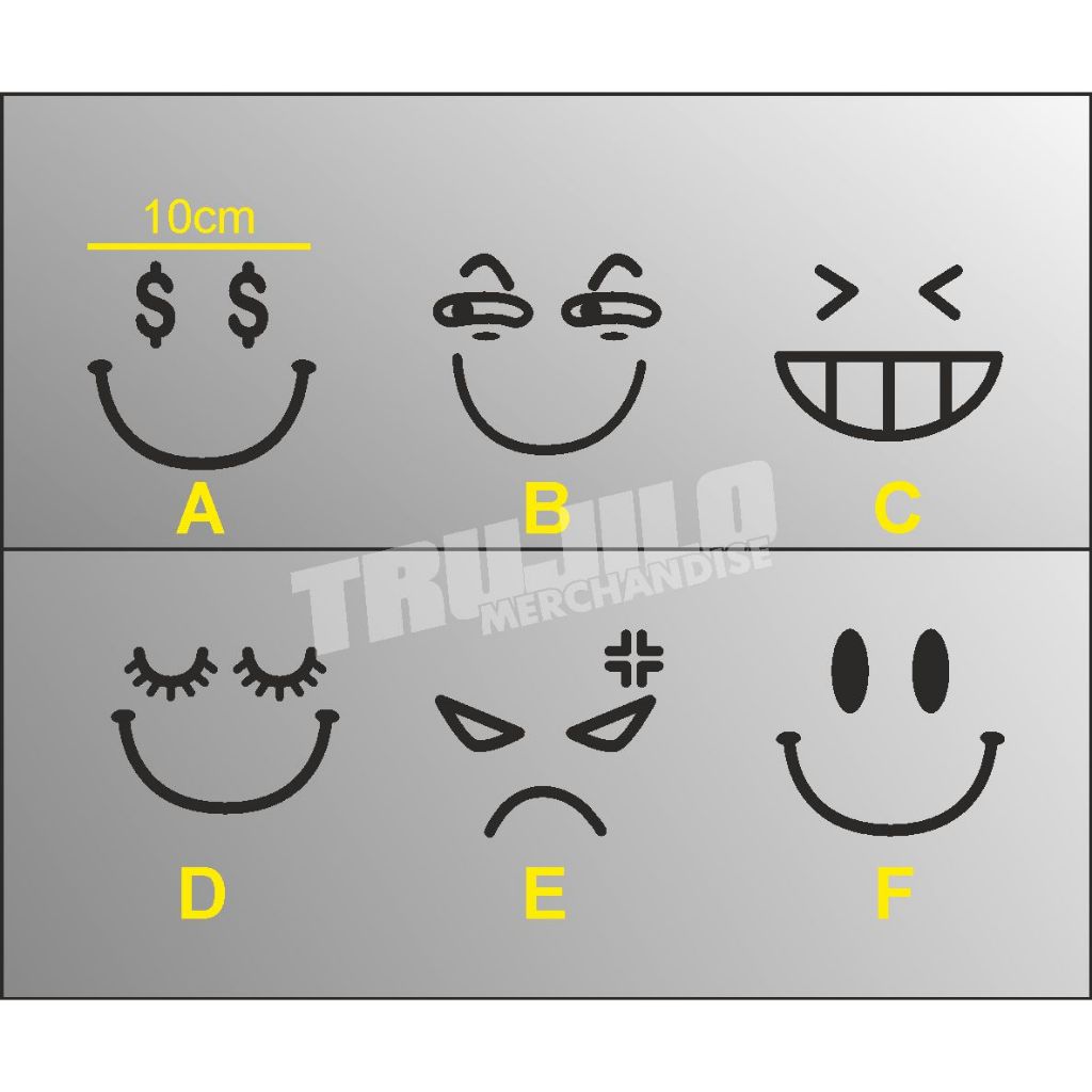 Jual Stiker Motor Mobil Smiley Face Sticker Cutting Emoji | Shopee ...