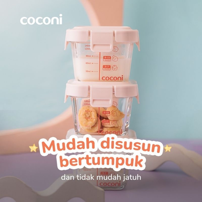 Jual COCONI Baby Food Glass Container 3 Pcs x 160ml | Wadah Penyimpanan ...