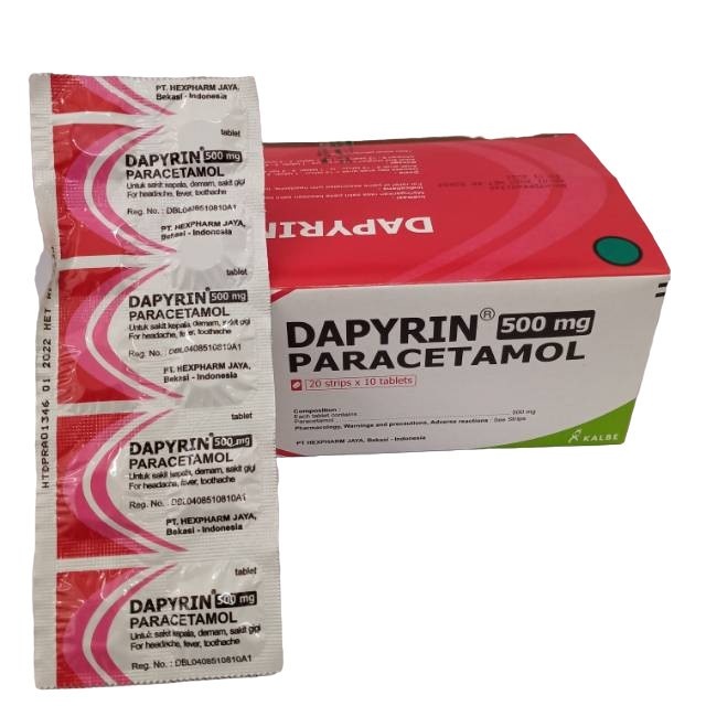 Jual DAPYRIN Strip 10 Tablet - Paracetamol 500 mg Obat Demam - Sakit ...