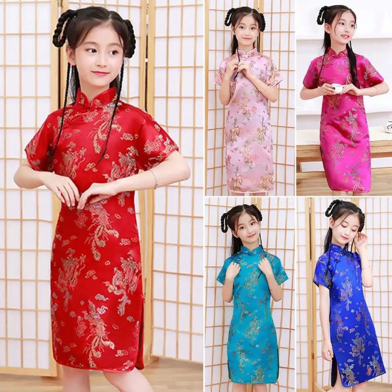 Jual cheongsam / baju dress imlek anak perempuan | Shopee Indonesia