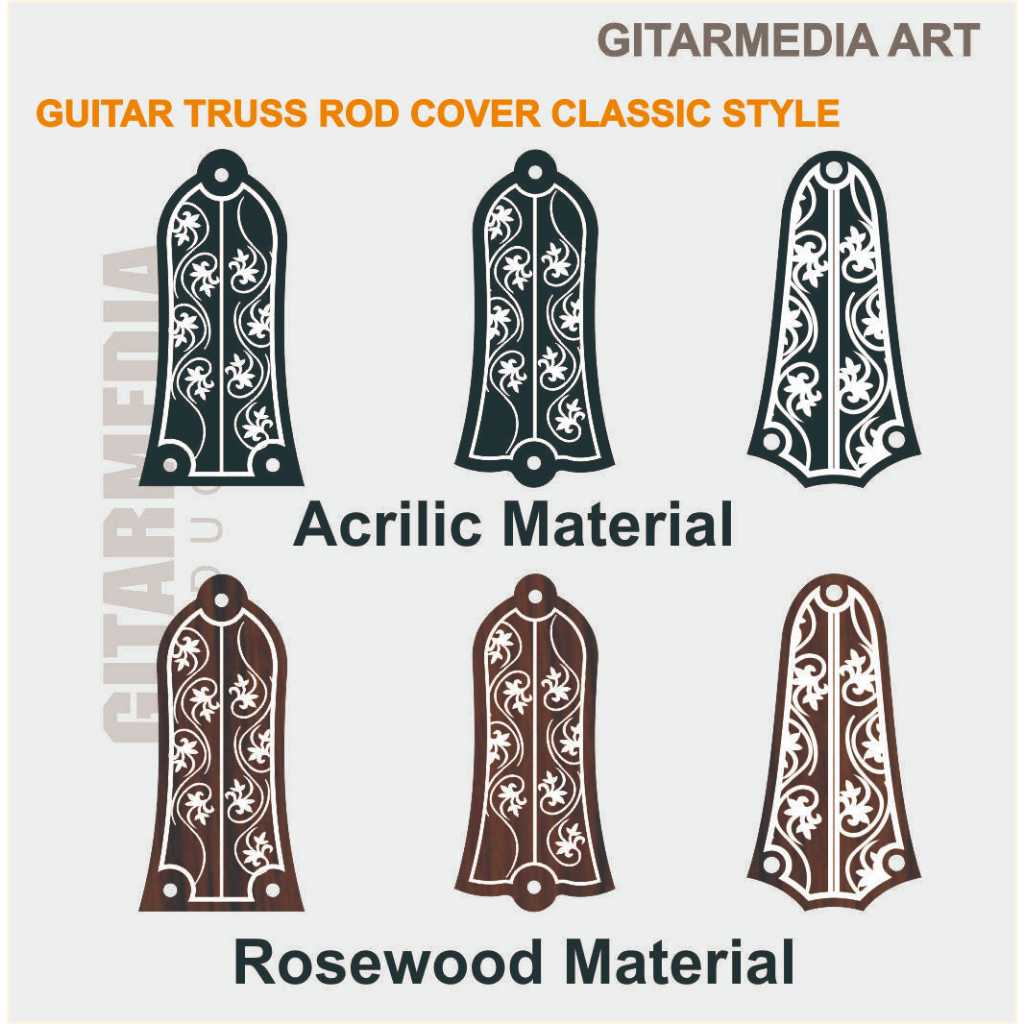 Jual Trussrod truss rod cover tutup besi head stock guitar classic ...