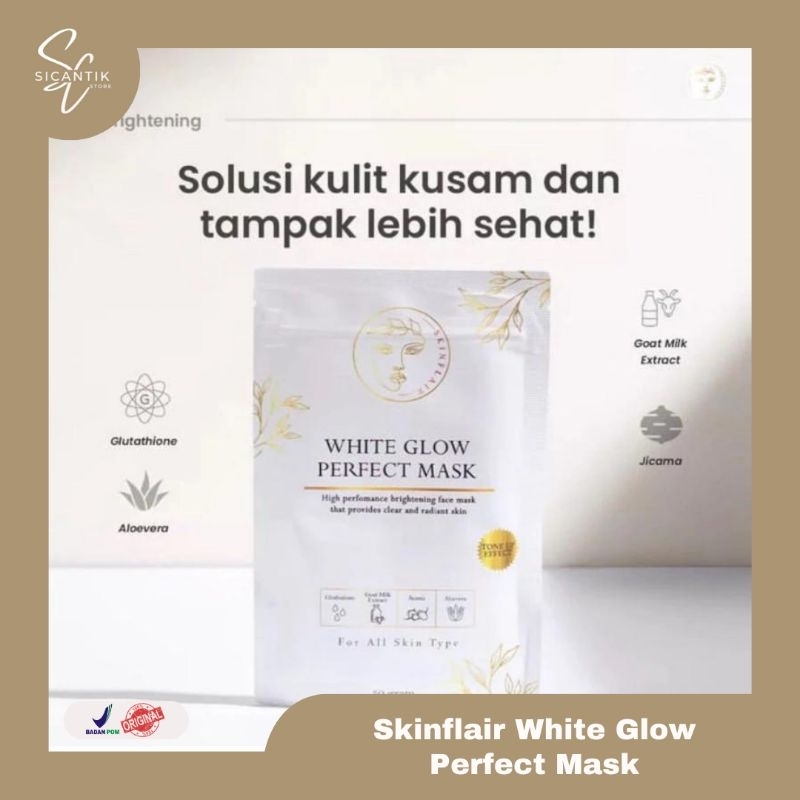 Jual SKINFLAIR WHITE GLOW PERFECT MASK POWDER | MASKER WHITENING ...