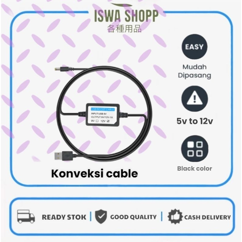 Jual Kabel Konversi USB DC 5V Ke DC 12V Bisa Powerbank ke Router Buat ...