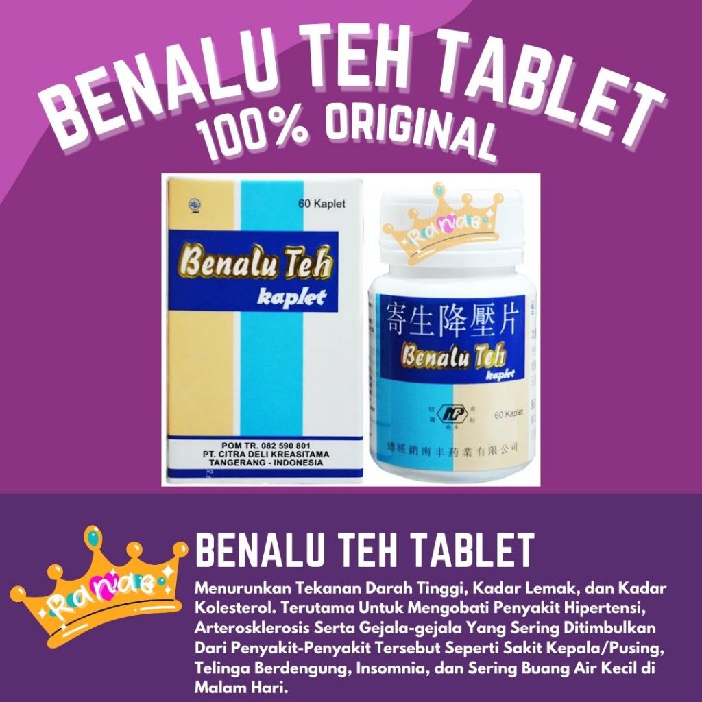 Jual Benalu Teh Tablets - Kolesterol dan darah tinggi | Shopee Indonesia