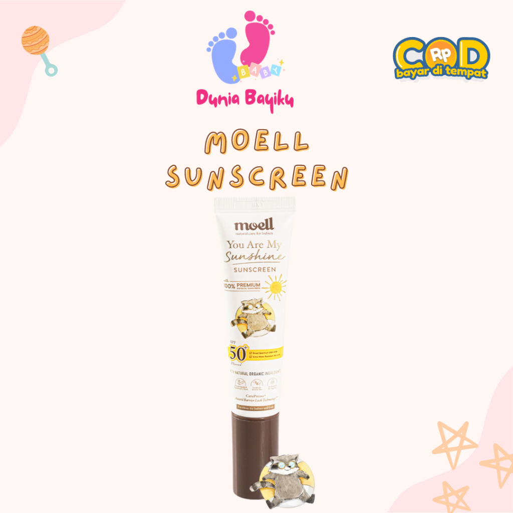Jual Moell Physical Sunscreen Anak & Bayi SPF 50+ (PA++++) 30 gr ...