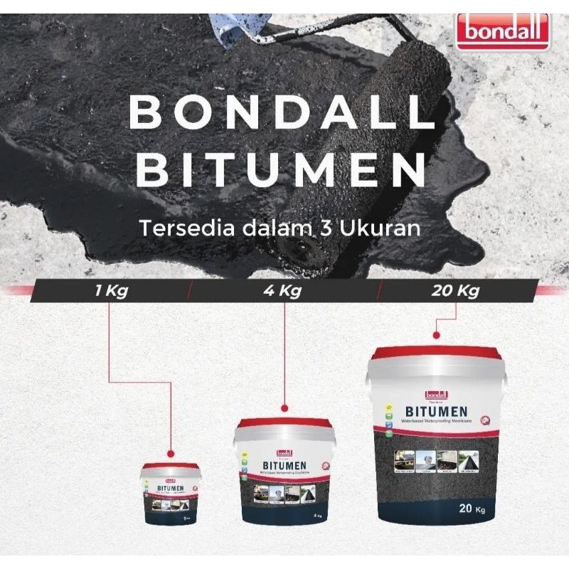 Jual BONDALL BITUMEN PELAPIS ANTI BOCOR BAHAN DASAR ASPAL/TEER | Shopee ...