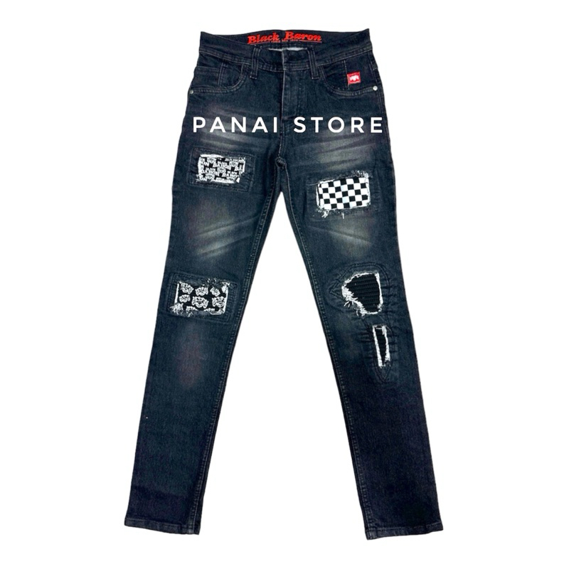 Jual Celana Jeans Panjang Cowok Ripped Rucas Black Baron Original 28-33 ...