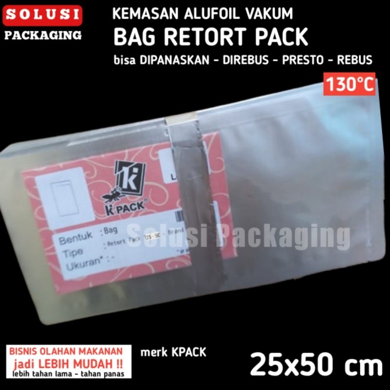 Jual ISI 100 BAG RETORT PACK 25X50 KPACK KEMASAN PLASTIK ALUFOIL VACUM ...