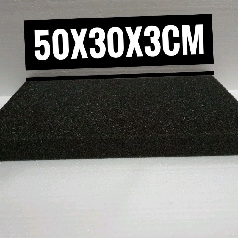 Jual busa filter 50x30 cm hitam tebal 2 3cm murah bio foam biofoam ...