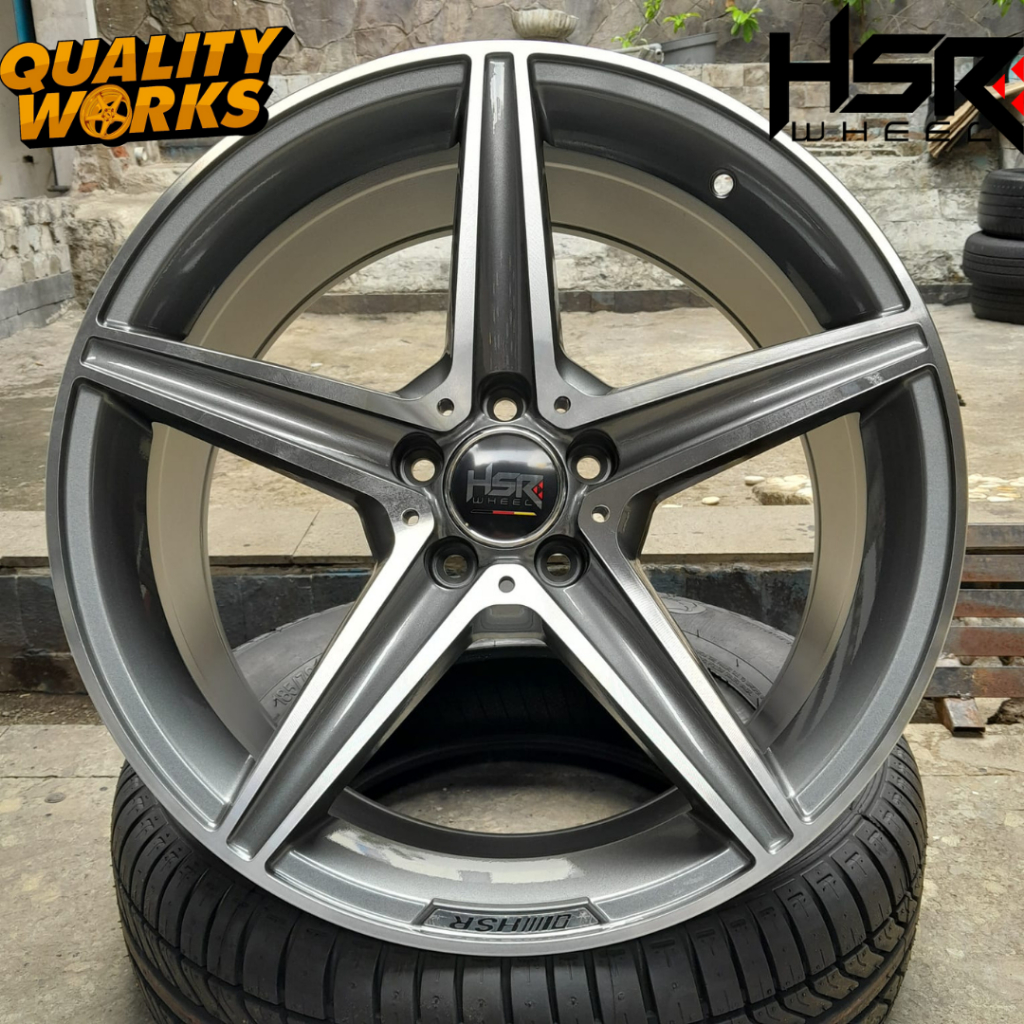 Jual Velg mobil palang 5 ring 19 pelek HSR BLEGA R19 baut 5x112 lebar 8/9 Grey Polish - Mercy ...