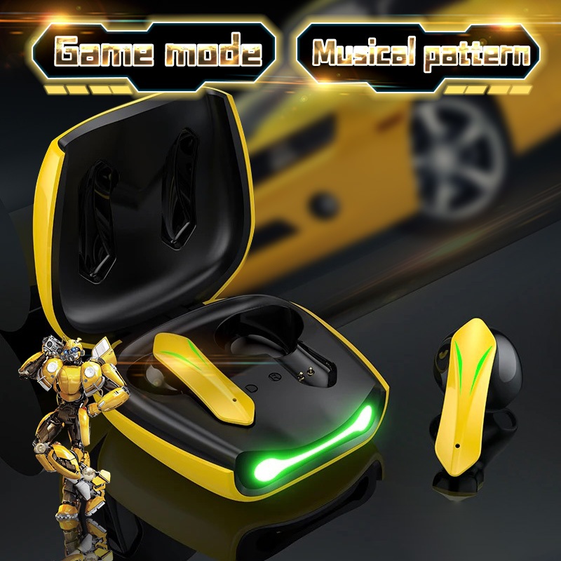 Jual Skytime Gaming Headset Bluetooth TWS T12 Bumblebee Earphone ...