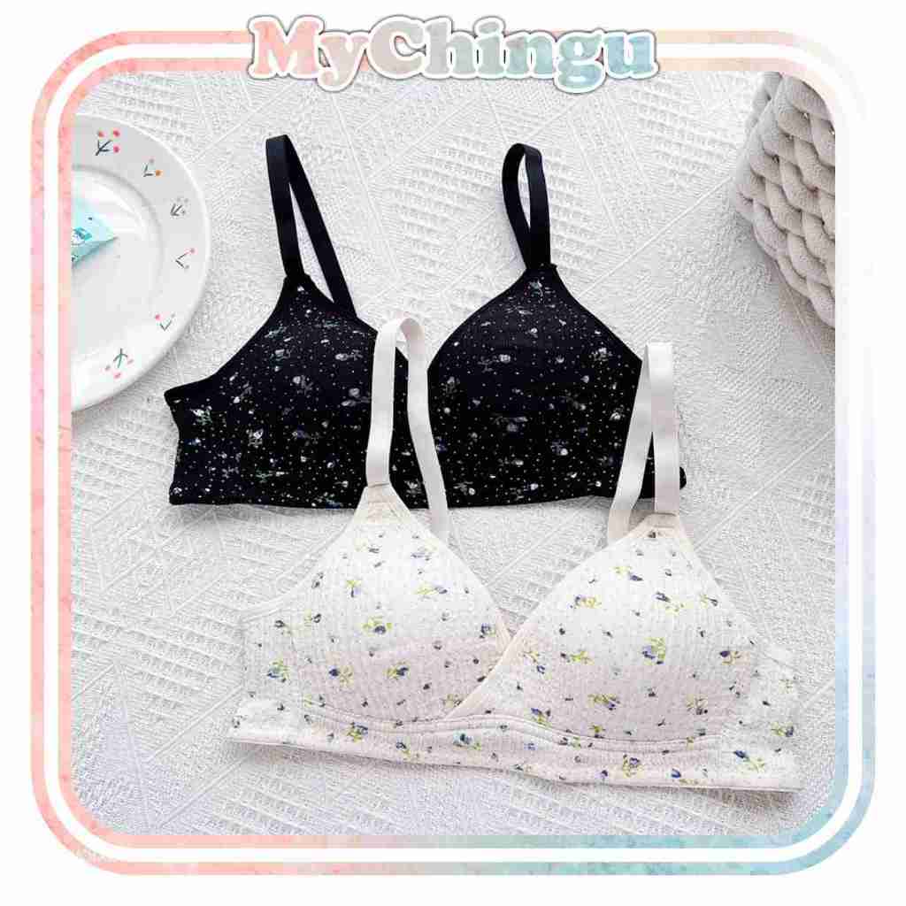 Jual Chingu PW174 Bra Wanita Motif Bunga Bunga Cutting Kecil Tanpa ...