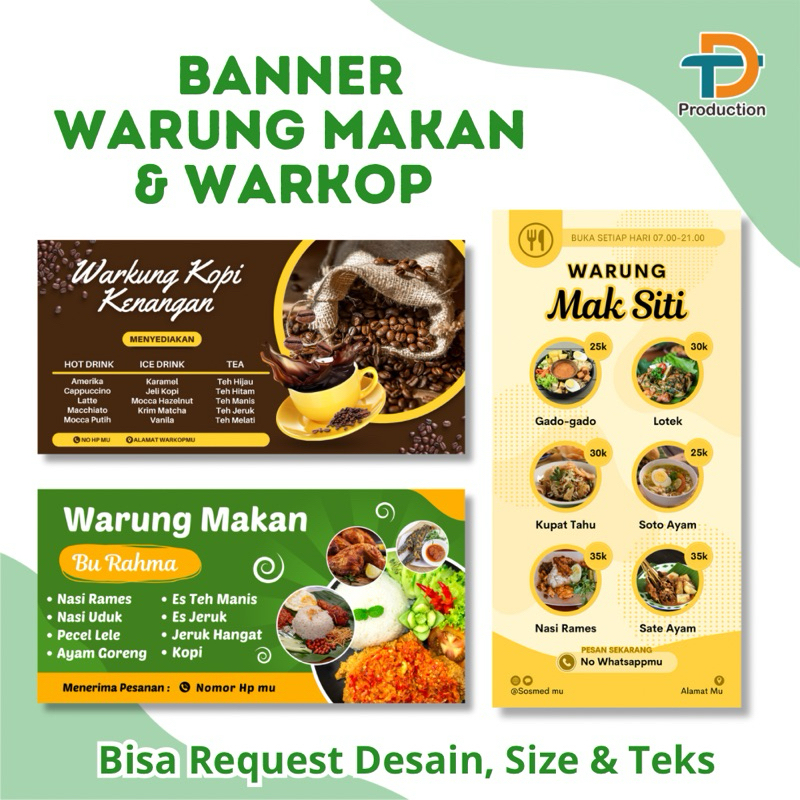 Jual Banner Usaha Warung Warkop Olshop UMKM Custom | Shopee Indonesia