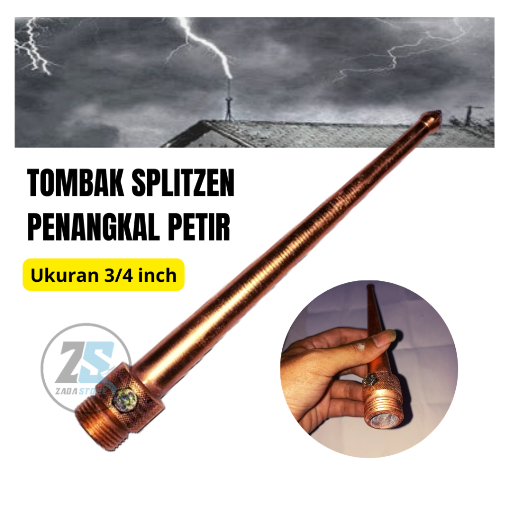 Jual Penangkal Anti Petir Untuk Rumah Tombak Splitzen 3/4 Inch | Shopee ...
