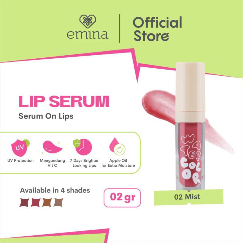 Jual EMINA WATER COLOUR LIP SERUM, LIP SERUM EMINA, serum on lips emina ...