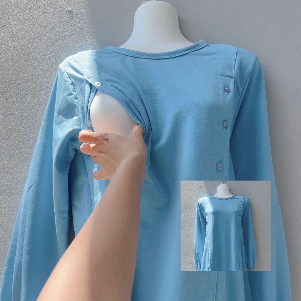 Jual SACHI - Atasan Blouse Busui Bukaan Kanan Kiri Double Akses One ...