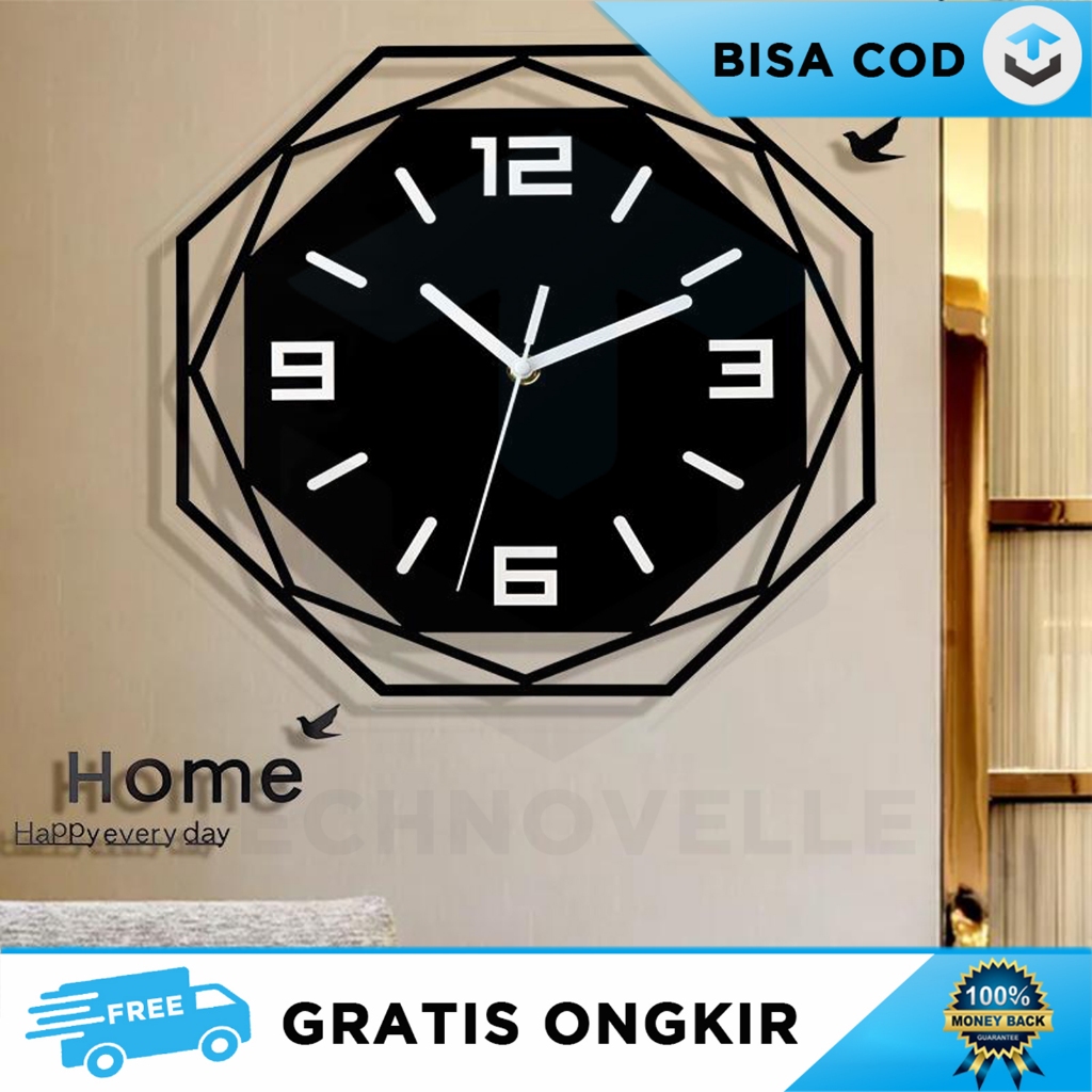 Jual JAM DINDING UNIK MEWAH ELEGAN BULAT CREATIVE DESIGN AKRILIK ANALOG ...