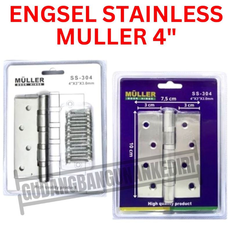 Jual engsel pintu jendela stainless steel 4 inch MULLER SS304 | Shopee ...