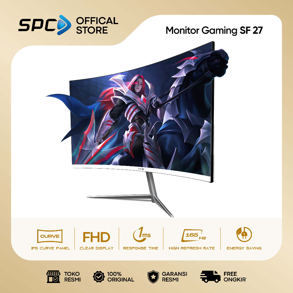 Jual Monitor SPC Gaming SF 27 inch curve frameless full hd | Shopee Indonesia