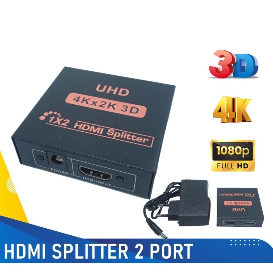 Jual HDMI Splitter 4K 1 Input 2 Output / HDMI SPLITTER 2 PORT UHD 4K ...