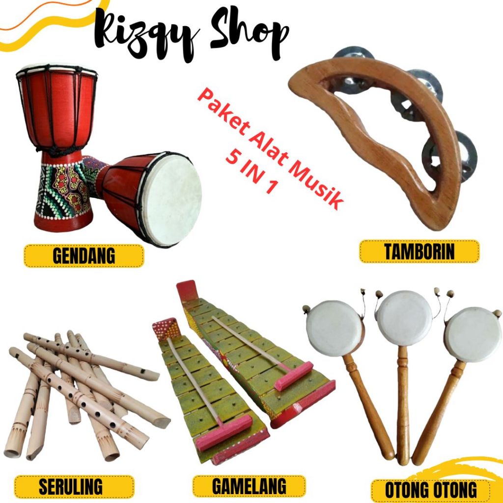Jual Paket Hemat 5 in 1 Alat Musik Mainan Edukasi Anak, Gendang ...