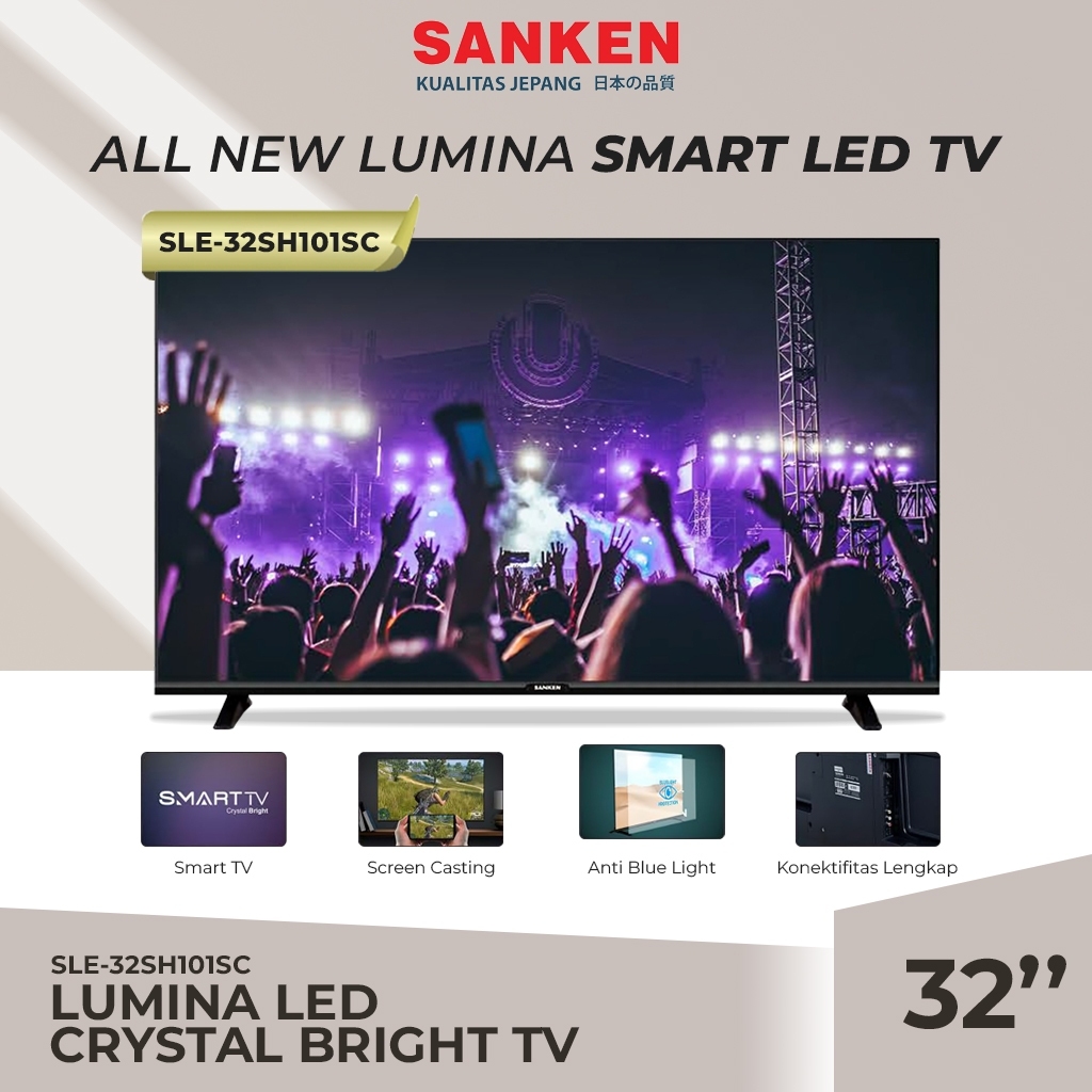 Jual Sanken 32 Inch Smart LED TV HD SLE-32SJ102SC Digital TV Dolby Audio | Shopee Indonesia