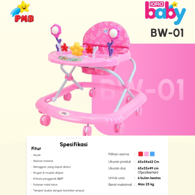 Jual SIYA FREE KARDUS & BUBBLEWRAP BABY WALKER STANDART APOLLO BAYI BW ...