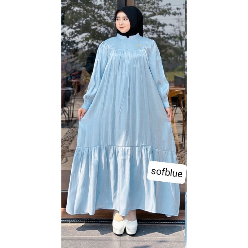 Jual gamis simer silky GLAMOUR mdl lengan kancing | Shopee Indonesia