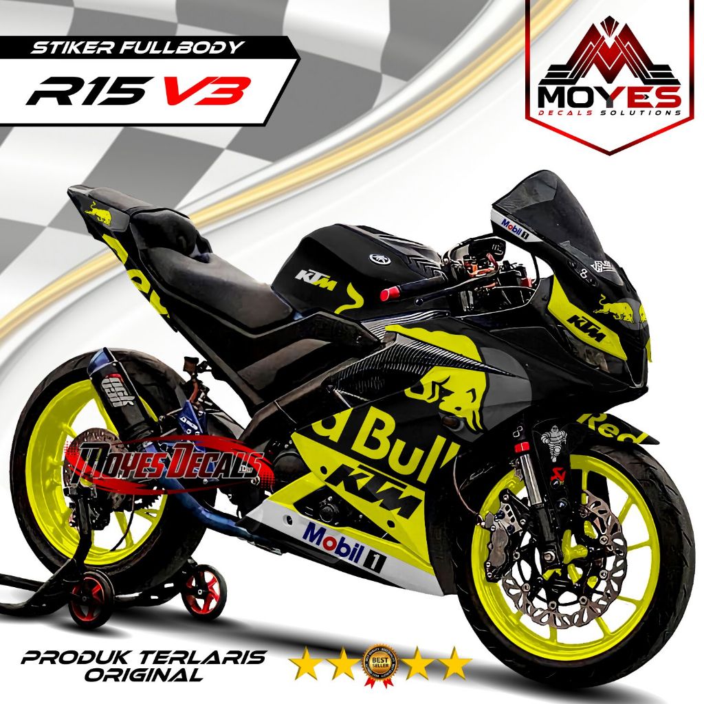 Jual Decal R15 V3 Fullbody Redbull Stiker Yamaha R15 V3 Fullbody Dekal ...