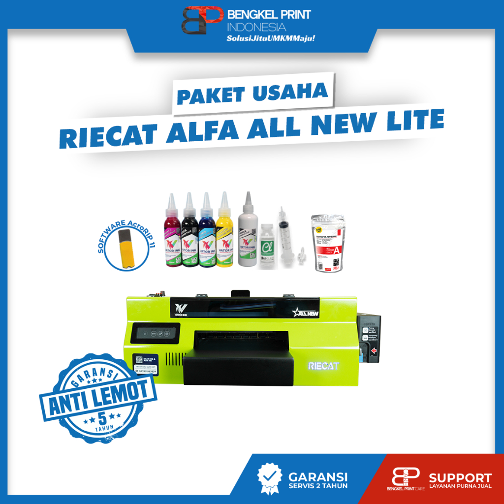 Jual Paket Usaha Sablon DTF | Paket Mesin Riecat Alfa All New Lite ...