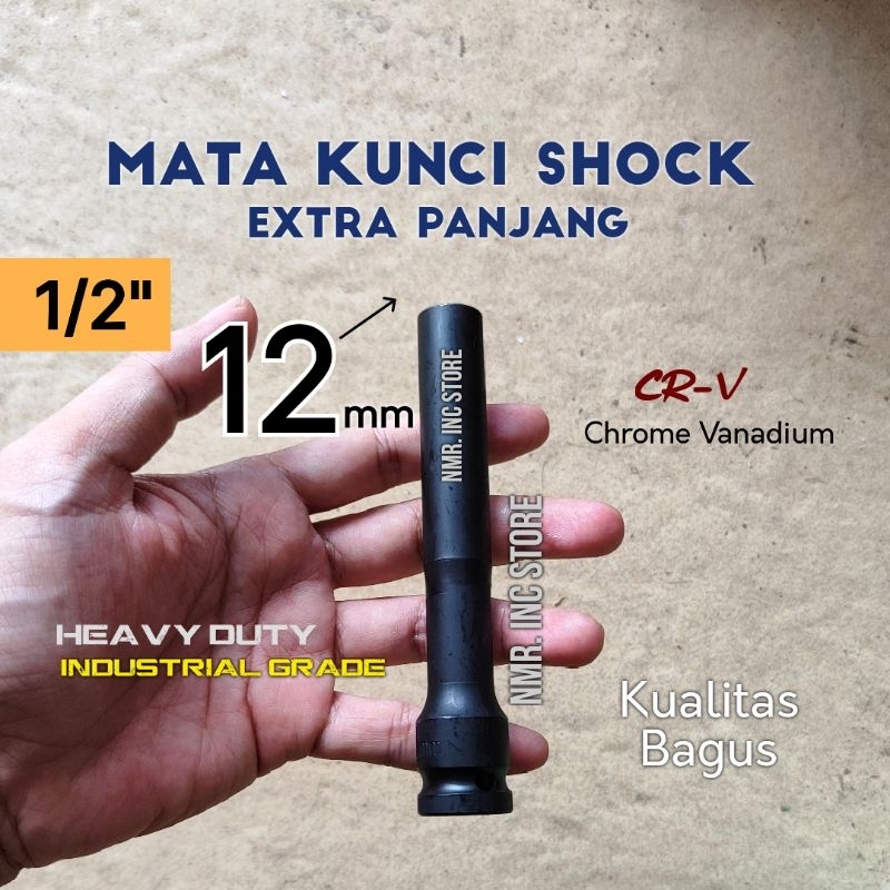 Jual Mata Kunci Shock 12 12mm Extra Panjang 130mm, Sok Impact 1/2" Pas Socket, Kualitas Bagus ...