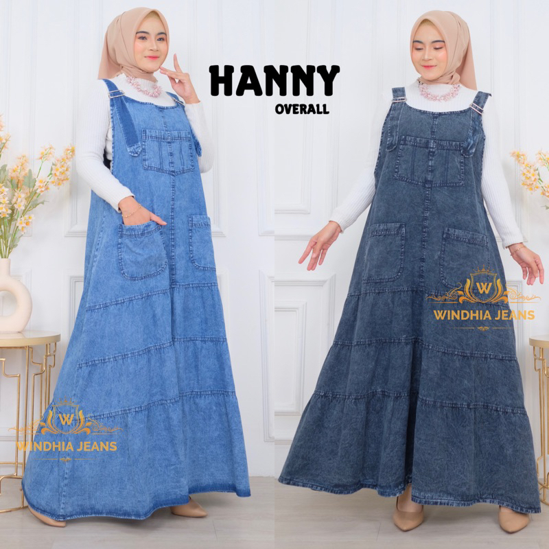 Jual Hanny Overall Overal Rok Kodok Jeans Jins Denim Wanita Jumbo ...