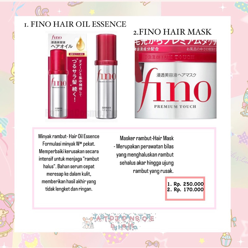 Jual Hair Mask FINO & Hair serum FINO Ready Stock Made in japan ...