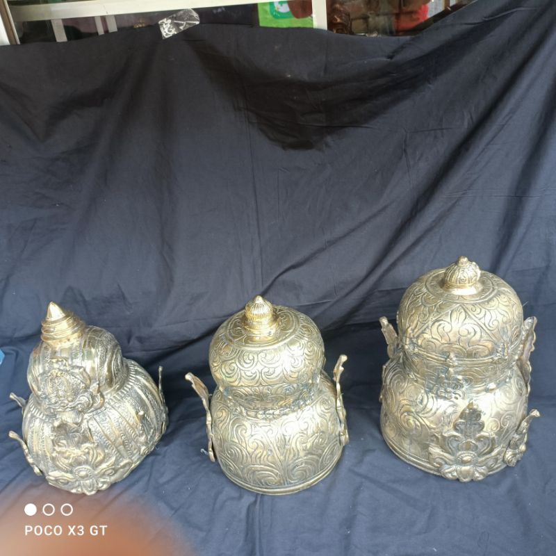 Jual mahkota raden wijaya sepuh majapahit emas full kuningan super ...