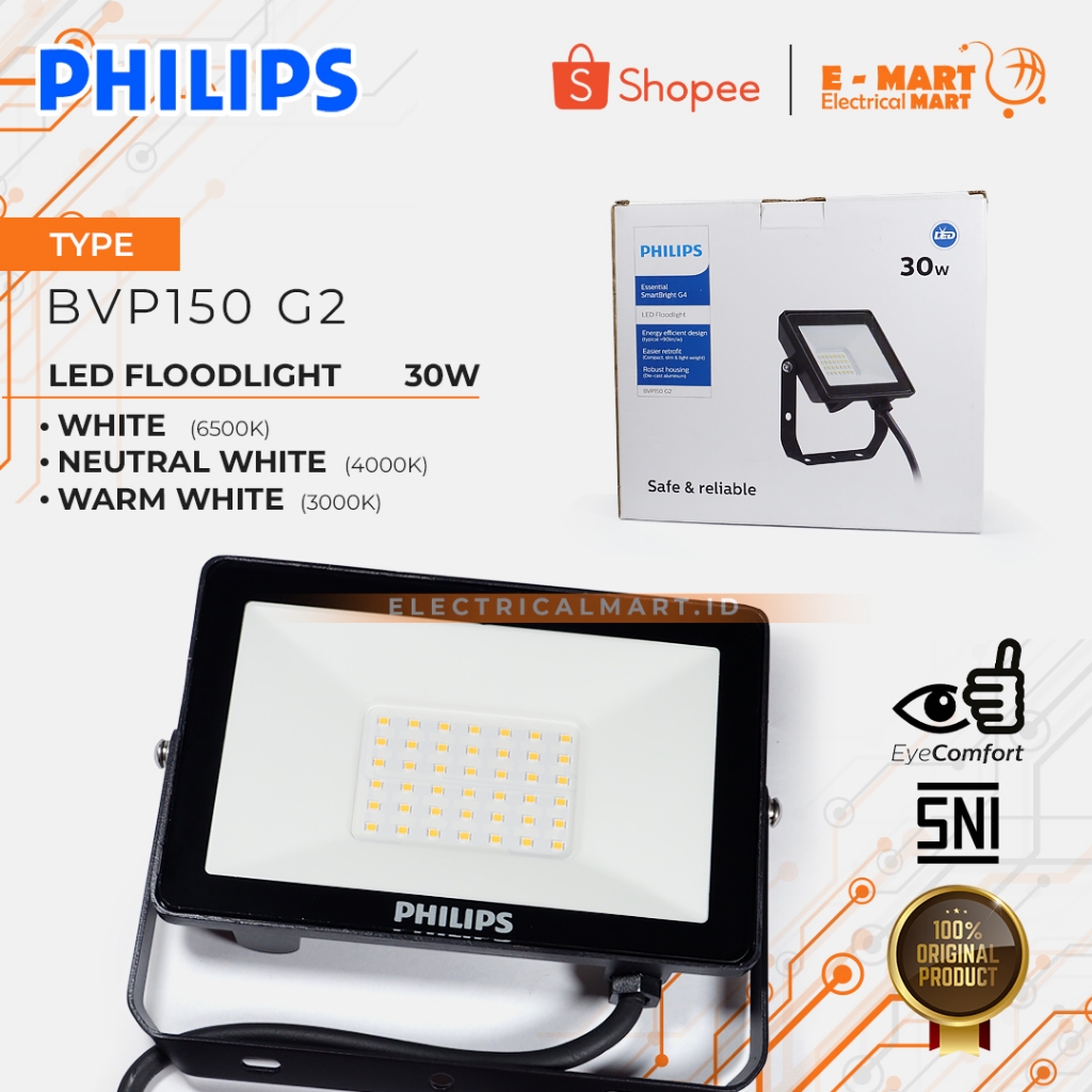 Jual PHILIPS BVP150 G2 Essential SmartBright Lampu Sorot LED 30W | Shopee Indonesia