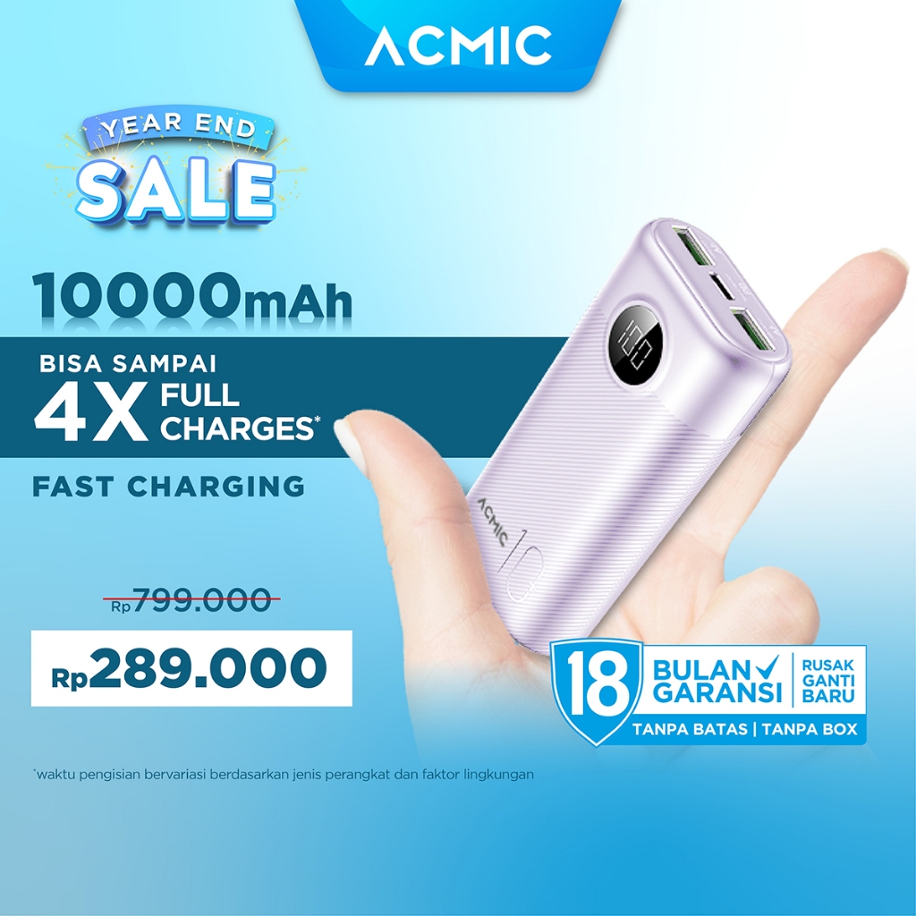 Jual ACMIC DIGIMAX 10000mAh Powerbank Mini 22.5W Fast Charging Type C | Shopee Indonesia