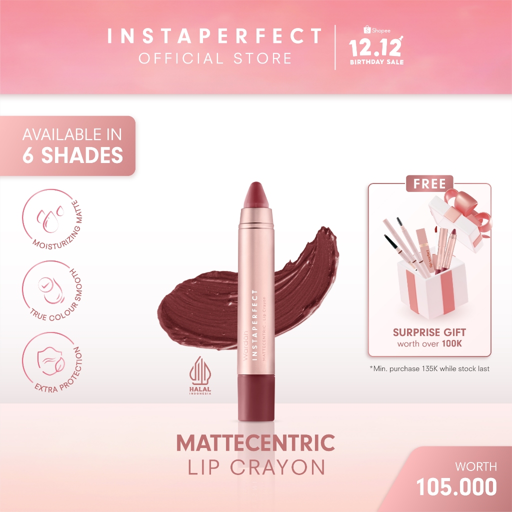 Jual Instaperfect MATTECENTRIC Lip Crayon 3 g - Lipstick Matte (Tahan ...