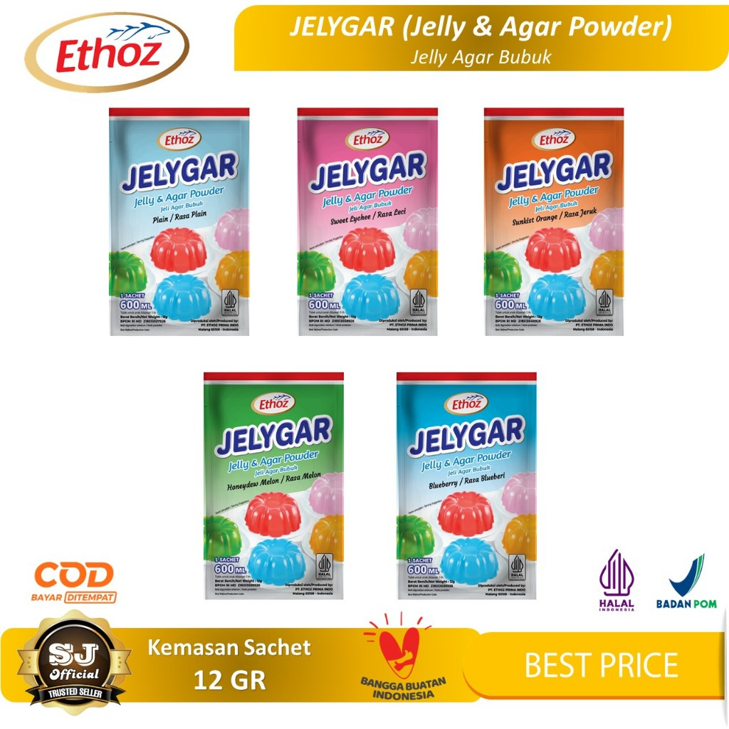 Jual ETHOZ JELYGAR - Jelly & Agar Agar - Tersedia Aneka Rasa | Shopee ...